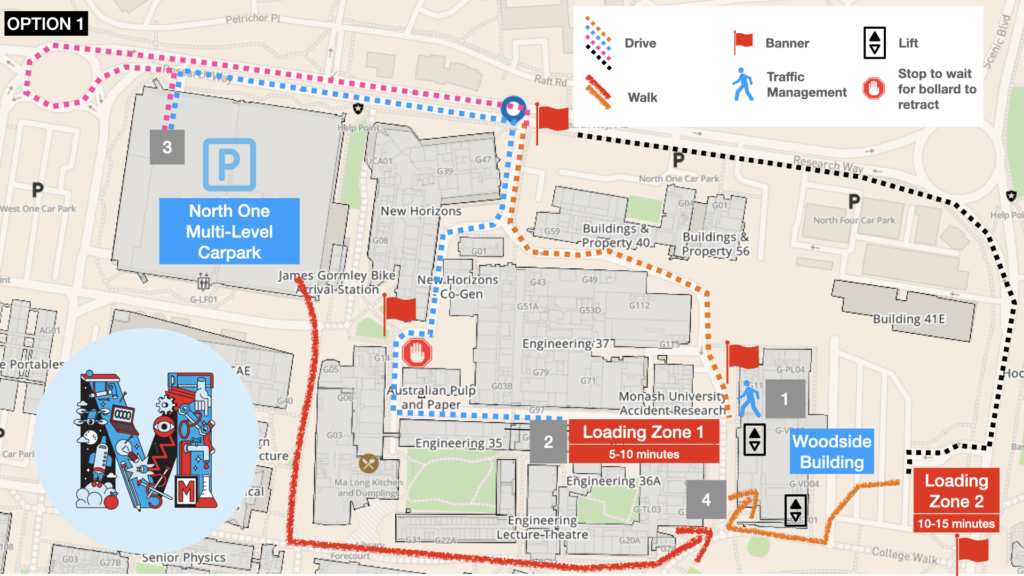 Makers Bump-In & Out Map - Monash Maker Faire